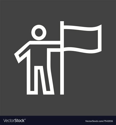 Man Setting Flag Royalty Free Vector Image Vectorstock