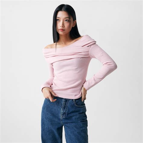 미쏘 기모 셔링 오프숄더티miwlwe112a