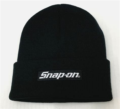 Snap On Tools Mens Black Winter Beanie Cuffed Hat One Size