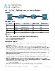 12 9 2 Lab Configure IPv6 Addresses On Network Devices Pdf Lab Configure IPv6 Addresses On