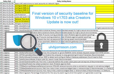 Security Baseline For Windows 10 V1703 Now Out Musings Of A Consultant