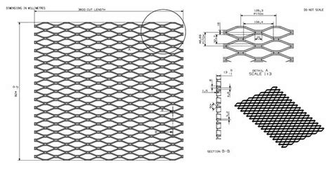 Expanded Steel Mesh Installed Trussforte Balustmesh® B3032 Expanded