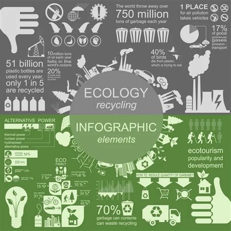 Environment Ecology Infographic Elements Environmental Risks — Stock