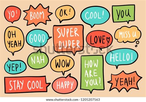 Collection Colorful Speech Bubbles Vector Stock Vector Royalty Free 1205207563 Shutterstock
