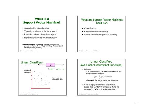 What Is A Support Vector Machine Lecture Slides N E 1 Docsity