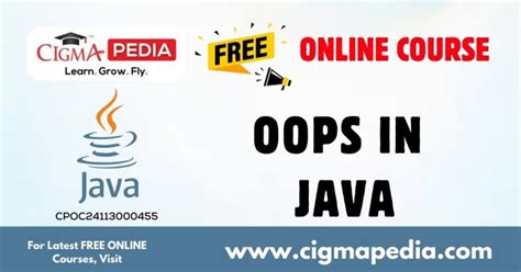 Oops In Java Free Online Course Cigma Pedia