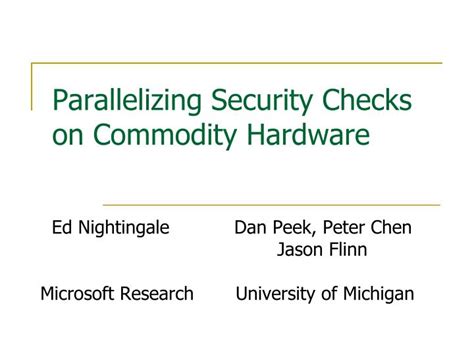 Ppt Parallelizing Security Checks On Commodity Hardware Powerpoint