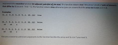 Solved Implement The Recursive Function Int