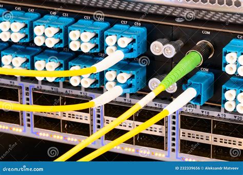 Colored Network Cables Connected To Switches Royalty Free Stock Photo CartoonDealer Com 22284867