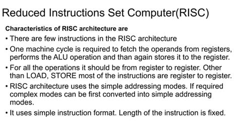 Lecture 3 Risc Cisc Characterstics And Differencepptx