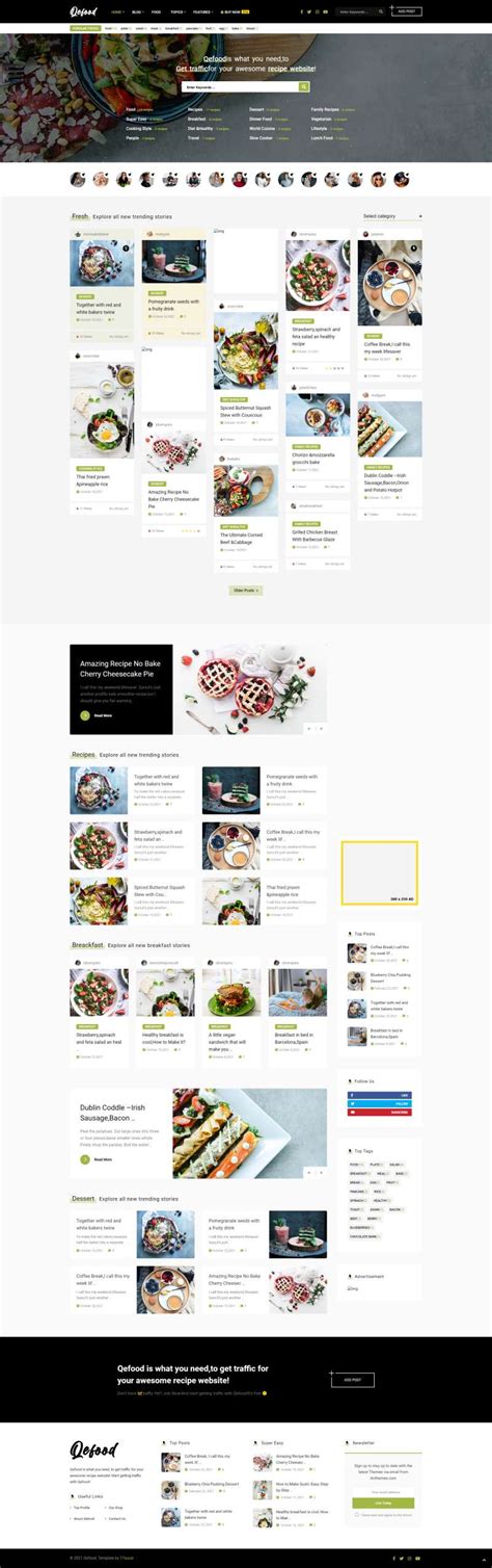 美食博客网页设计，高端大气的美食网站模板源代码 17素材网