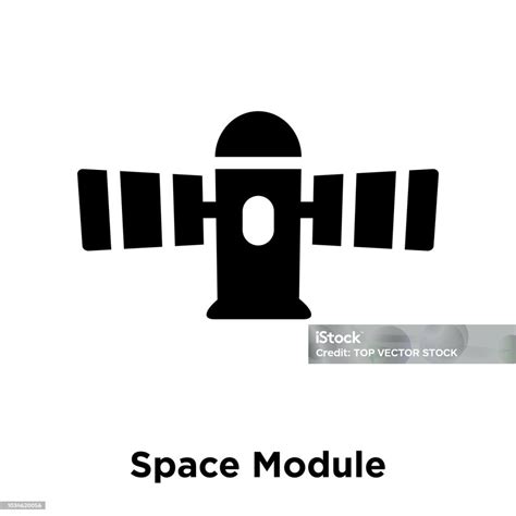 흰색 배경에 고립 모듈 아이콘 벡터 공간 공간 모듈의 로고 개념에 투명 한 배경 검은 채워진된 기호 서명 과학에 대한 스톡 벡터 아트 및 기타 이미지 Istock