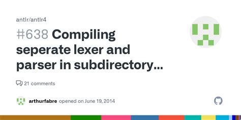 Compiling Seperate Lexer And Parser In Subdirectory Fails · Issue 638 · Antlrantlr4 · Github