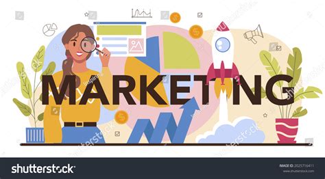 Marketing Typographic Header Marketing Strategy Communucation Stock Vector Royalty Free