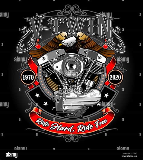 V Twin Engine Logo V Twin Motor Stock Illustrations 184 V Twin