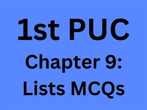 List In Python Mcq Class 11 List In Python Mcq Questions 2nd Puc