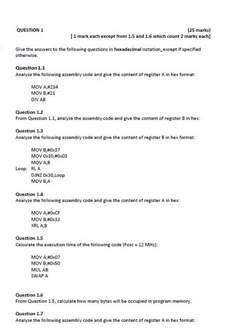 Solved Question 1 1 ﻿mark Each Except From 15 ﻿and 16