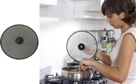 Pebble Hug 19cm Splatter Screen Frying Pan Oil Splatter Guard Cover Protective Lid Mesh With