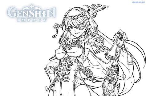Genshin Impact Coloring Pages Printable Coloring Pages