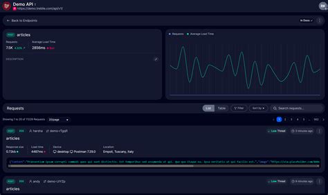 track api endpoints and performance treblle docs