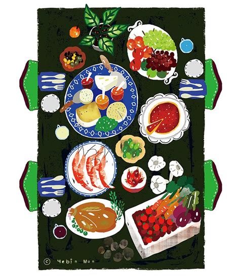 식탁dinner Table 네이버 블로그 2019 음식 일러스트 그림 그리기 및 일러스트레이션