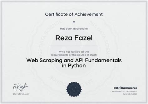Earned Web Scraping And Api Fundamentals From 365 Data Science Reza