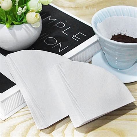 Vil 50pcs Filtre à Café En Forme De Cône Filtre à Café En Papier Pour