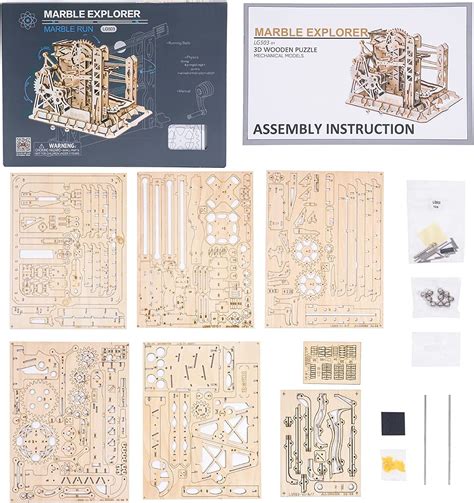 Rokr 3d Wooden Puzzles Marble Run Set Diy Roller Coaster Laser Cut Model Toys Ebay