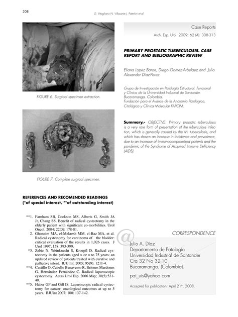 Pdf Primary Prostatic Tuberculosis Case Report And Bibliographic