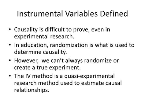 PPT Instrumental Variables PowerPoint Presentation Free Download ID