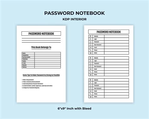 Simple Password Note Book Kdp Interior 31091631 Vector Art At Vecteezy