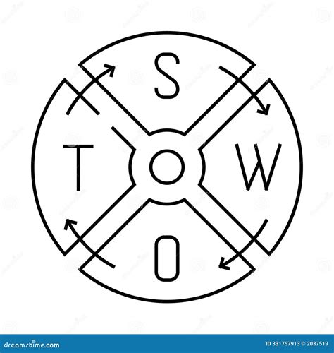 Swot Analysis Line Icon Vector Illustration Stock Illustration Illustration Of List