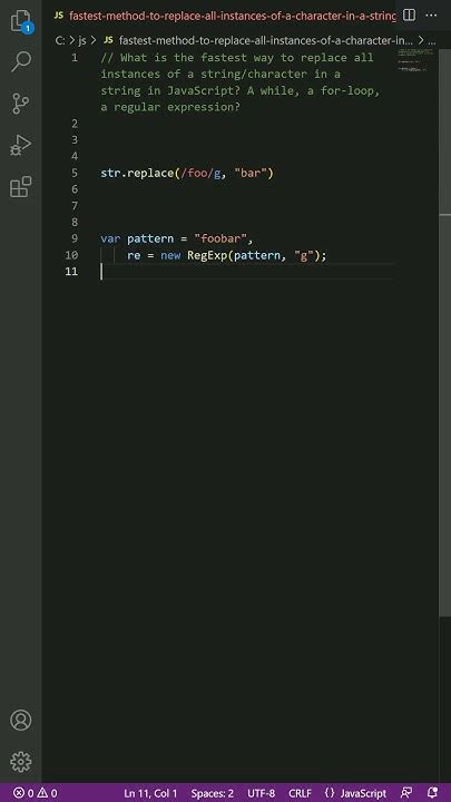 Javascript Fastest Method To Replace All Instances Of A Character In