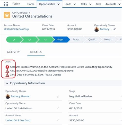 visual indicators as an eye catching approach to viewing data in salesforce