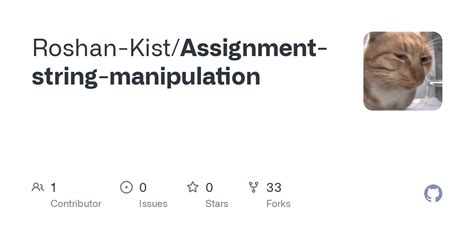 GitHub Roshan Kist Assignment String Manipulation