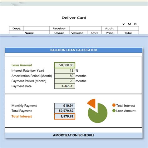 Amortization Formula Excel Template