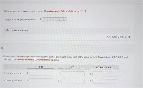 solved calculate weighted average cost per unit round