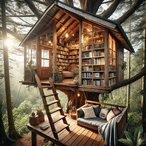 Tree House Home Library Home Library Tree House Cool Tree Houses