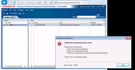 Interactive Reporting Web Client Install Error Oracle Forums