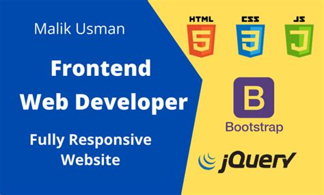 Be Your Front End Web Developer Using Html Css Bootstrap Js By