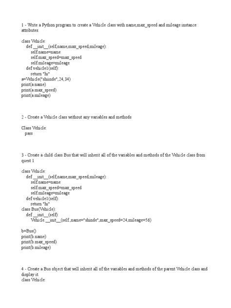 Practice Set 2 Questions Oops And Regex Pdf