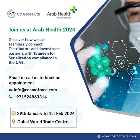 Cosmotrace On Linkedin Pharma Dubai Uae Arabhealth2024 Tatmeen