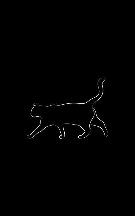 Cat Pattern Wallpaper Black And White Cat Walking