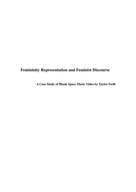 PDF Femininity Representation And Feminist Discourse A Case Study Of Blank Space Music Video