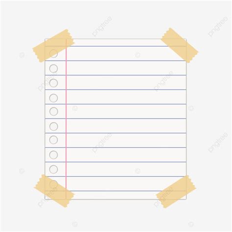 투명 테이프 일러스트와 함께 간단한 줄이 그어진 종이 줄이 그어진 종이 간단한 메모지 줄자 Png 일러스트 및 Psd