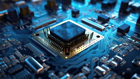 AI Generated Focused IC Chip On Circuit Board Generative AI Stock Photo At Vecteezy