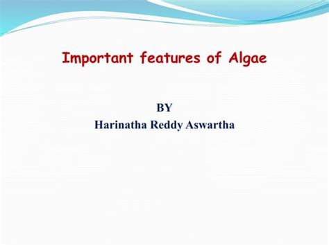 Classification Of Algae Ppt
