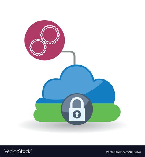 Data Security Design Protect Icon Center Vector Image