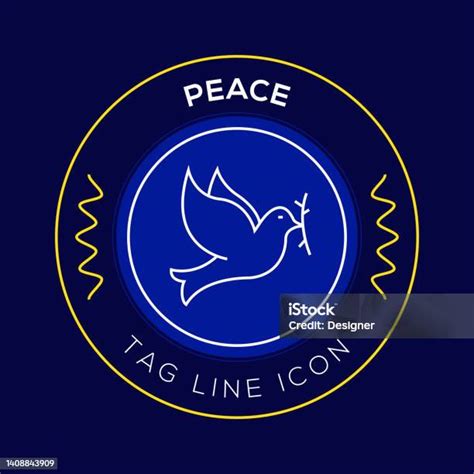 평화 서클 배지 현대 로고 벡터 아이콘 디자인 라인 스타일 0명에 대한 스톡 벡터 아트 및 기타 이미지 0명 개념 고요한 장면 Istock