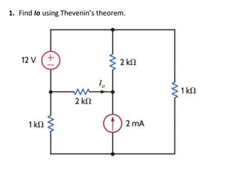 Solved 1 Find Io Using Thevenins Theorem